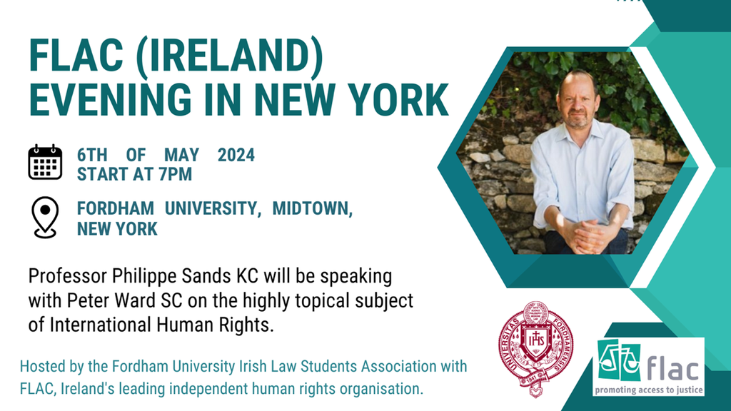 FLAC (IRELAND) EVENING IN NEW YORK with Professor Philippe Sands