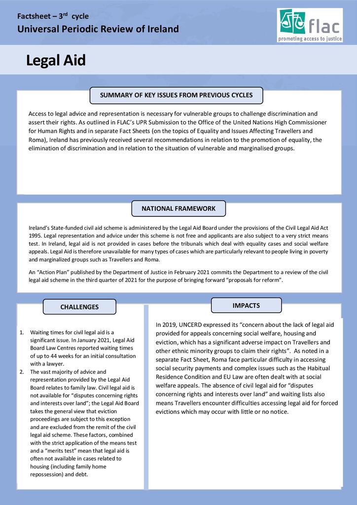 FLAC Legal Aid Fact Sheet