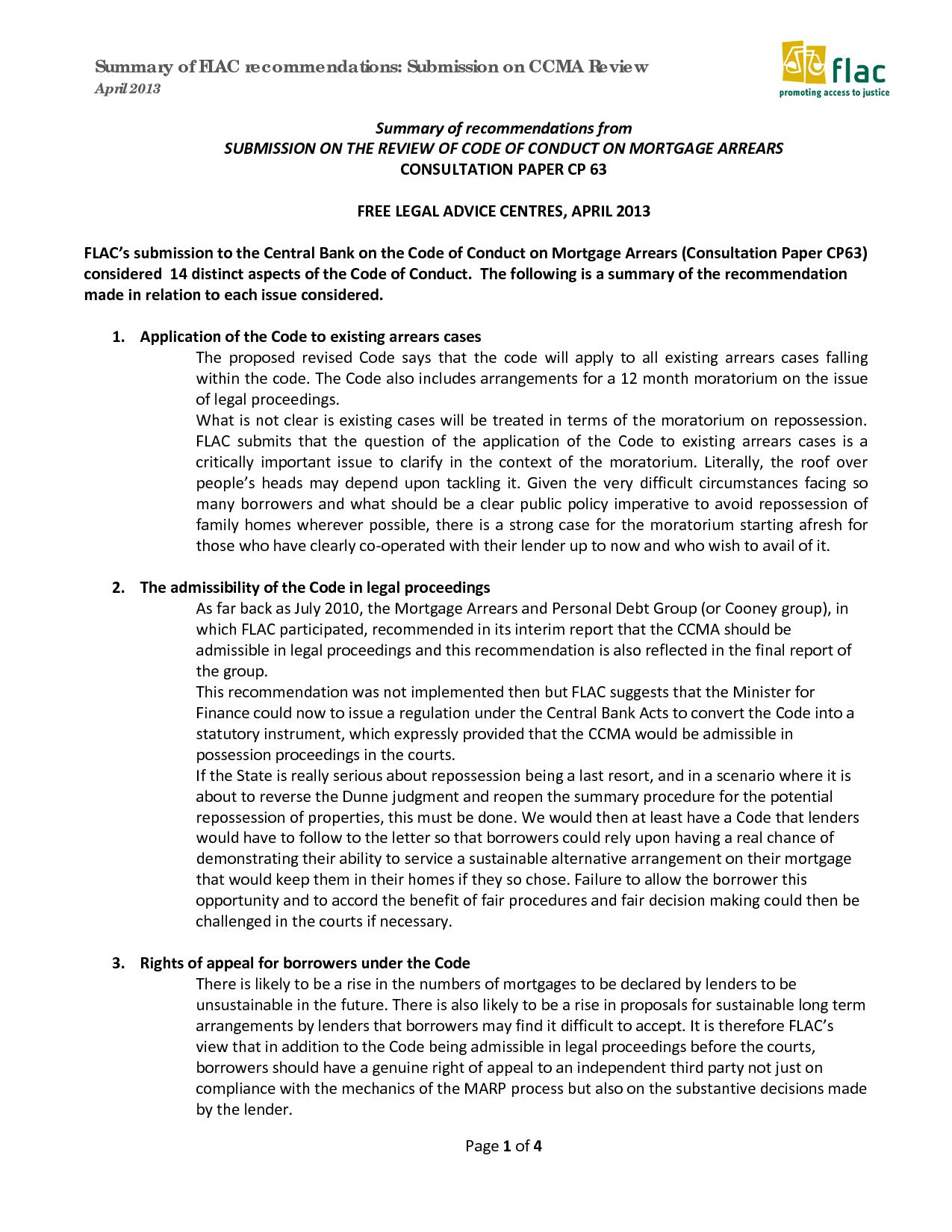 Summary: Recommendations on review of CCMA